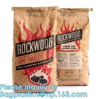 China Custom Kraft Paper Charcoal Bag 3kg to 15kg BBQ Grill Packing with Flexo Printing for sale