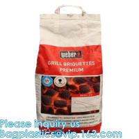 China Custom Kraft Paper Charcoal Bag 3kg to 15kg BBQ Grill Packing with Flexo Printing for sale