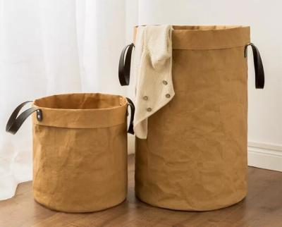 China Tyvek Organized Basket 3 Section Laundry Hamper Eco Friendly Storage Bin with Handles for sale
