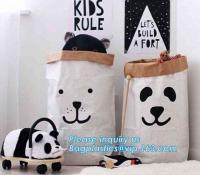 China Dual Layer Kraft Paper Storage Bag 25kg Capacity 51cm Height for Kids Toys Clothes Organizer Basket Nursery Home Decor for sale