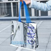 China Holographic PVC Tote Bag 39x31x15cm Clear Stadium Beach Shopping Bag for sale