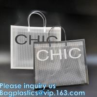 China Custom Logo Clear PP Plastic Tote Bag Square Bottom Hard Shopping Bag 20 Years OEM for sale