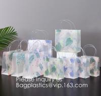 China Frosted Plastic Shopping Bags with Loop Handles 16x12x6 Inch 50 Pack Durable Retail Gift Bags for sale