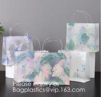 China Frosted Plastic Shopping Bags with Loop Handles 16x12x6 Inch 50 Pack Durable Retail Gift Bags for sale