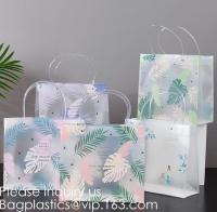 China Frosted Plastic Shopping Bags with Loop Handles 16x12x6 Inch 50 Pack Durable Retail Gift Bags for sale