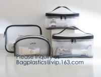China 3Pcs Clear PVC Cosmetic Bag Set Waterproof Travel Toiletry Organizer 12x4x8 Inches for sale