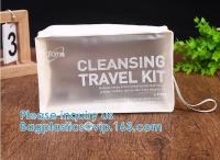 China 3Pcs Clear PVC Cosmetic Bag Set Waterproof Travel Toiletry Organizer 12x4x8 Inches for sale