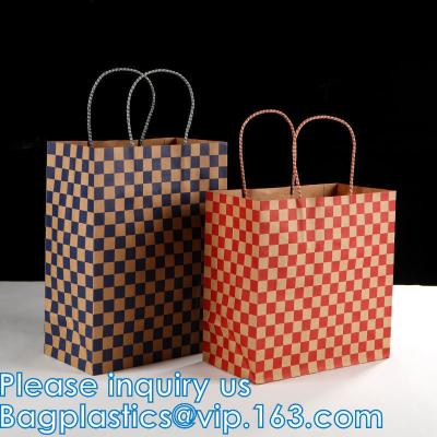 China Kraft Paper Shopping Bags 110 Pack 8x4.5x10.25 Inches Eco Friendly Retail Bags with Handles for sale