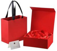 China Red Gift Box Set 20x18x8 cm with Ribbon Paper Filler Handbag Card for Valentine Proposal for sale