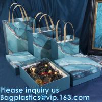 China Luxury Silk Paper Gift Bags with Handles 9.5x3.15x6.7 Inches 5 Pcs for Wedding Party Boutique for sale