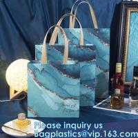 China Luxury Silk Paper Gift Bags with Handles 9.5x3.15x6.7 Inches 5 Pcs for Wedding Party Boutique for sale