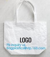 China Tyvek Tote Bag 35x38cm Washable Kraft Paper Shopping Bag with Cotton Linen Lining for sale
