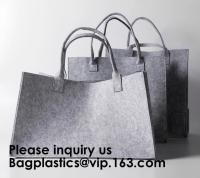 China Large Felt Grocery Bags Reusable Eco Shopping Tote 16.5x5.9x13 in Gray for sale