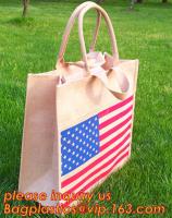 China Bulk Burlap Tote Bags Laminated Interior 16.5x13x7.25 Inch Jute Tote with Inner Zipper Pocket for sale
