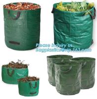 China 30 Gallon Heavy Duty PE Woven Garden Waste Bags Reusable Yard Leaf Bags Waterproof 6mil for sale
