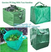 China 30 Gallon Heavy Duty PE Woven Garden Waste Bags Reusable Yard Leaf Bags Waterproof 6mil for sale