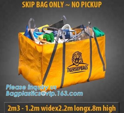 China Foldable Reusable Construction Waste Skip Bag 96x48x30 inch 3500 lb Capacity for sale