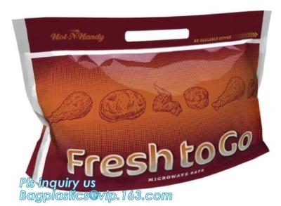China Custom Printed Stand Up Pouch with Slider Zipper 12.75x9.75x6.5 Inch for Roast Chicken Packaging for sale