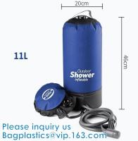 China Portable Camping Shower Bag 20L Solar Heated with Foot Pump and Spray Nozzle for Outdoor Hiking for sale