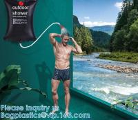 China Portable Camping Shower Bag 20L Solar Heated with Foot Pump and Spray Nozzle for Outdoor Hiking for sale