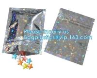 China 100 Pcs 4x6 Inch Holographic Resealable Mylar Bags Small Pouch for Cosmetics Jewelry Party Supplies for sale
