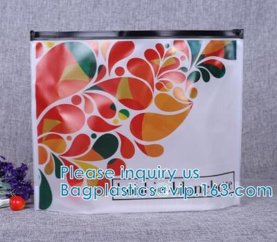 China Biodegradable Custom Logo PVC Transparent Travel Makeup Bag 0.5mm Thick Dual Zipper Slider Pouch for sale