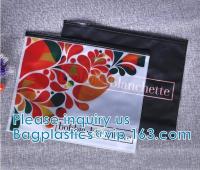 China Biodegradable Custom Logo PVC Transparent Travel Makeup Bag 0.5mm Thick Dual Zipper Slider Pouch for sale
