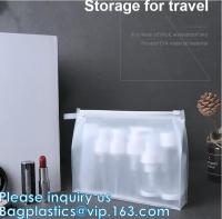 China Biodegradable PVC Transparent Cosmetic Bag Set Large 25x17x4cm Small 21x13x4cm for sale