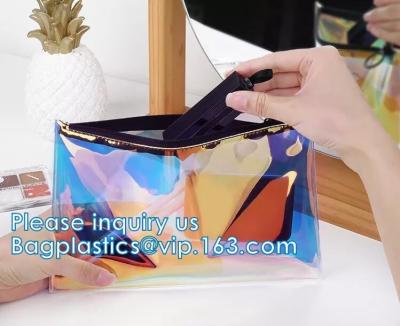 China Holographic TPU PVC Cosmetic Bag 7x4x4 Inch Waterproof Makeup Organizer Pouch for sale