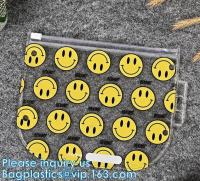 China Biodegradable Matte Frosted PVC EVA Zipper Bag 100-500microns for Swimwear Cosmetic Packaging for sale