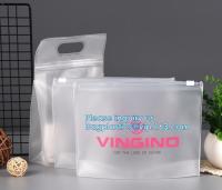 China Biodegradable Matte Frosted PVC EVA Zipper Bag 100-500microns for Swimwear Cosmetic Packaging for sale