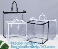 China Clear PVC Toiletry Cosmetic Organizer Bag Waterproof Large Capacity 11x9x4 Inch Travel Tote for sale