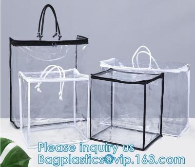 China Clear PVC Toiletry Cosmetic Organizer Bag Waterproof Large Capacity 11x9x4 Inch Travel Tote for sale