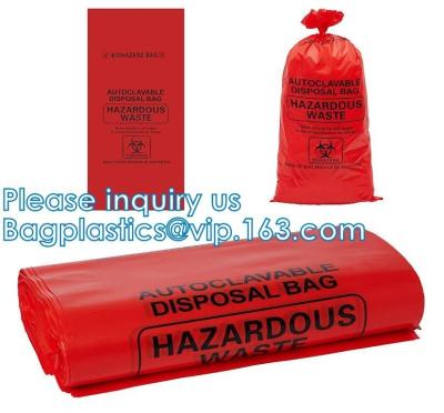 China Polypropylene Biohazard Disposal Bags 135°C Sterilization Biohazard Symbol Waste Bags for sale