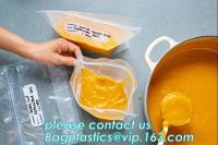 China Heavy Duty Stand Up Freezer Bags 500ml Press Seal for Soup Sauce Storage for sale