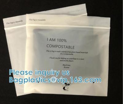 China Compostable PLA Corn Starch Zipper Bag 200mm x 230mm Biodegradable Shipping Bags for Garment Apparel for sale