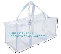 China Large Capacity PVC Travel Makeup Toiletry Storage Bag 45x20x19 cm Clear Tote Organizer for sale