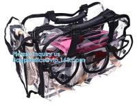 China Stadium Approved Clear Tote Bag 14.2x11x6 Inch Heavy Duty PVC Transparent Shoulder Bag for sale