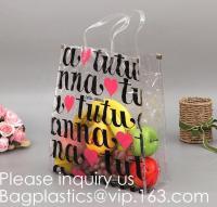 China Clear PVC Transparent Travel Shopping Shoulder Bag 40x30cm Soft Handle Women Beach Tote for sale