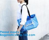 China Clear PVC Stadium Bag 12x12x6 inch Nylon Trim Tote with Adjustable Shoulder Strap for sale