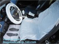 China Disposable Car Interior Protection Set 140x80cm PE Seat Cover Steering Wheel Cover 100pcs for sale