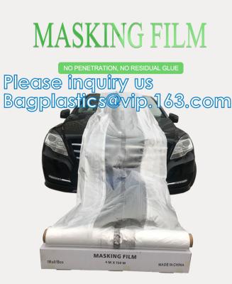 China Auto Paint Masking Film HDPE 3.8m x 120m Transparent Overspray Protective Sheeting for sale