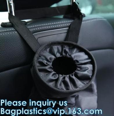 China Collapsible Car Trash Bag 25L Leak Proof Waterproof Hanging Garbage Bin with Storage Pockets for sale