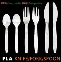 China Biodegradable CPLA Cutlery Set Fork Knife Spoon 160-180mm Heavy Duty Compostable Eco Friendly for sale