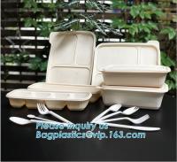 China Biodegradable Corn Starch 3 4 5 Compartment Take Away Food Lunch Box 500ml 950ml for sale