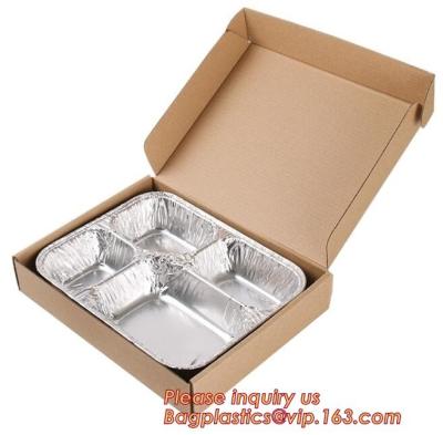 China Disposable Aluminum Foil Container 750ml Rectangle Takeaway Food Packaging Box for sale
