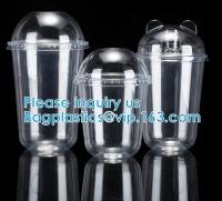 China U Shaped Disposable Glitter Cup 450ml Plastic Beverage Cup with Lid for Juice Coffee Tea Takeaway for sale