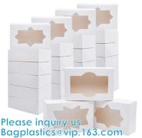 China Kraft Bakery Box Set with Window 8.75x5.75x2.75 Inch 24 Pack for Cookies Cupcakes Pastry Gift for sale