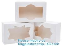 China Kraft Bakery Box Set with Window 8.75x5.75x2.75 Inch 24 Pack for Cookies Cupcakes Pastry Gift for sale