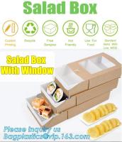 China Custom Kraft Paper Lunch Box Biodegradable 500ml Takeaway Food Container Eco Friendly for sale